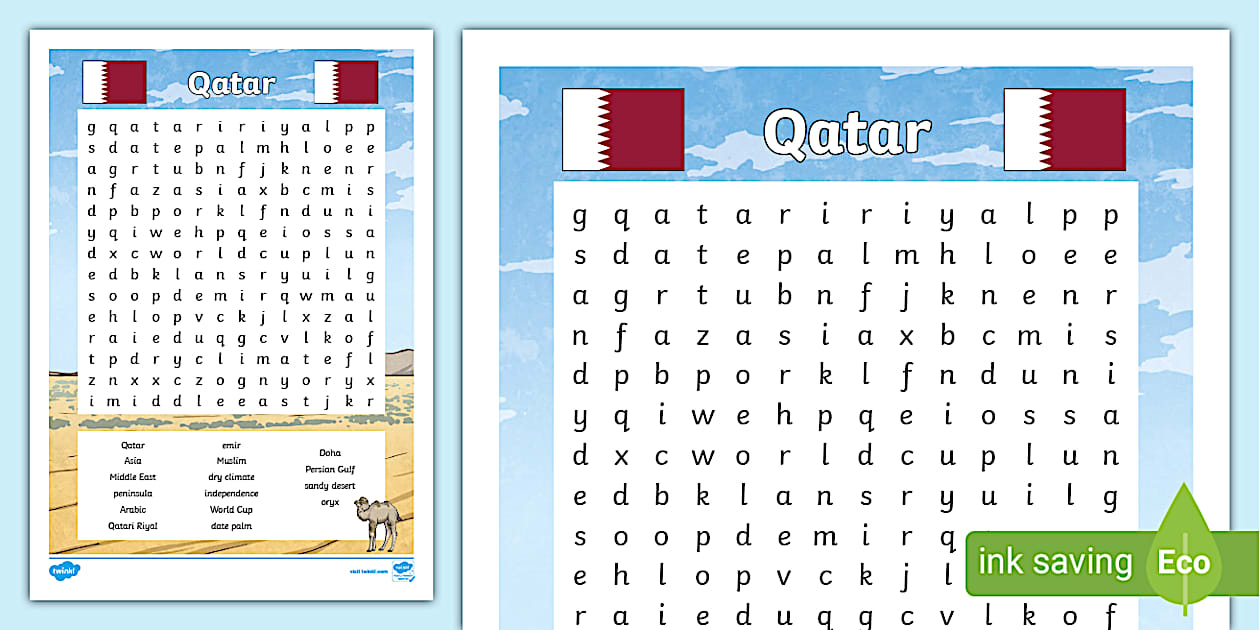KS2 Qatar Word Search - Twinkl - KS2 - Geography - Twinkl