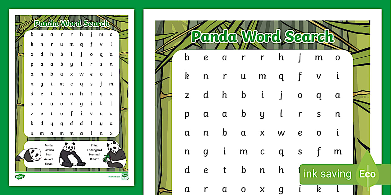 Fantastic Panda Word Search | Twinkl | KS1 Students - Twinkl
