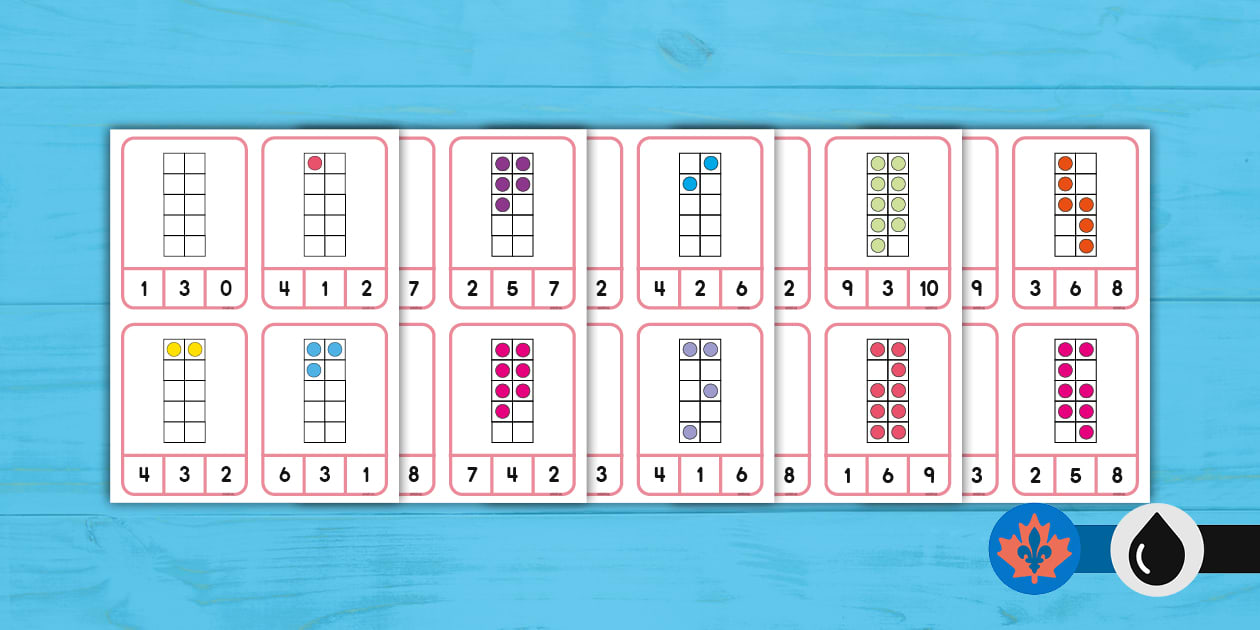 Ten-Frame Counting Peg Matching Game French (teacher made)