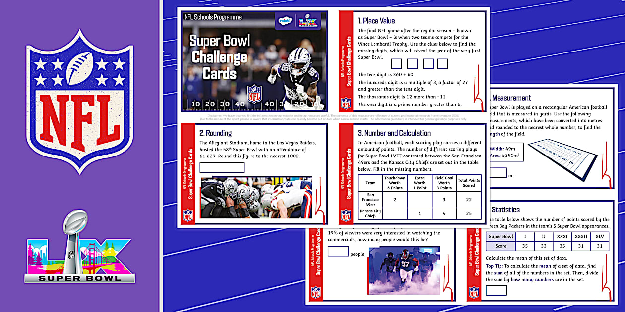 👉 Super Bowl Challenge Cards | NFL & Twinkl | Super Bowl LIX