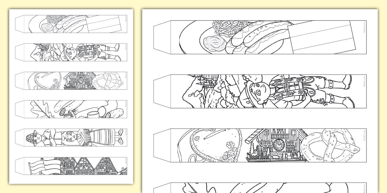 Germany Colouring Paper Chain (teacher made) - Twinkl
