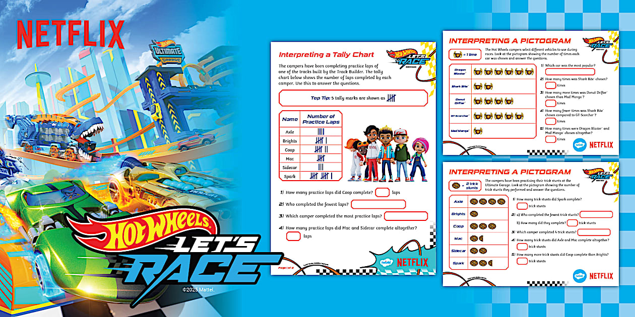 👉 Hot Wheels: Statistics Activity Sheets [Ages 5-7]