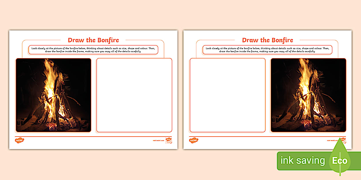Draw the Bonfire Art Activity, Bonfire Night (Teacher-Made)