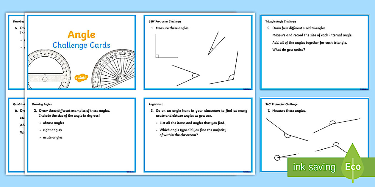 Angle Challenge Cards (teacher made) - Twinkl