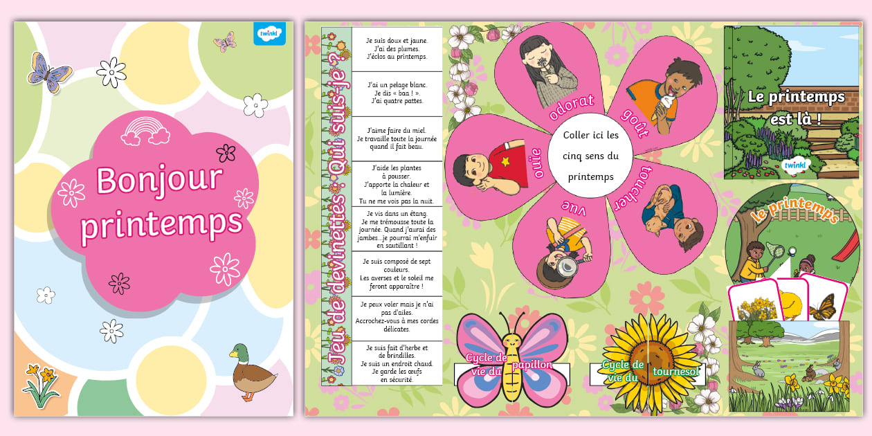 * NEW * Lapbook sur le printemps (teacher made) - Twinkl