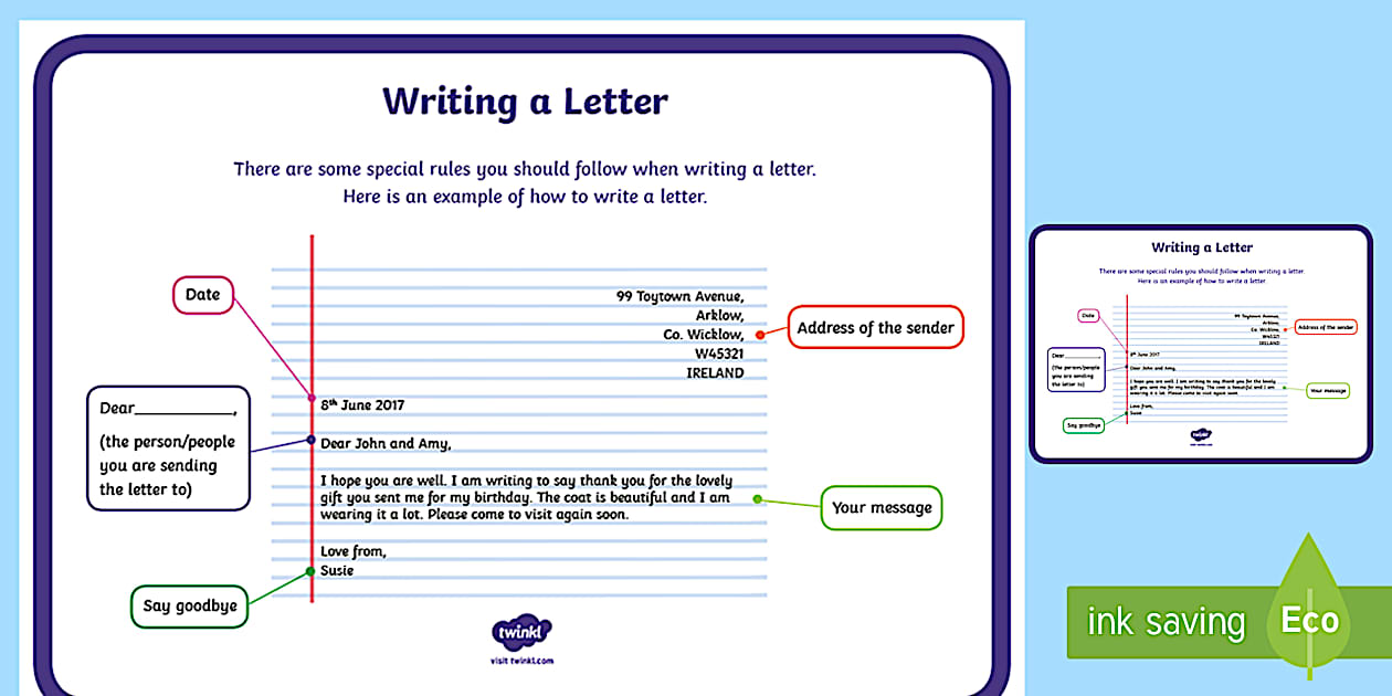 Writing a Letter Display Poster - Twinkl