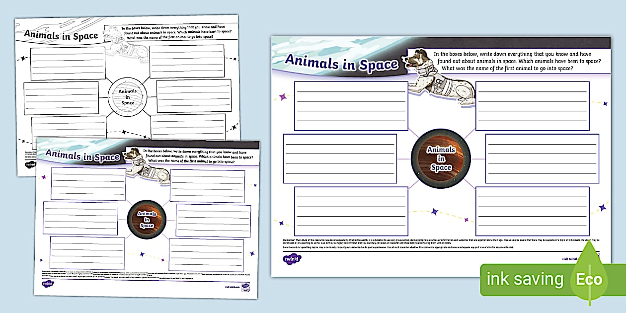 Animals in Space Mind Map (Teacher-Made) - Twinkl