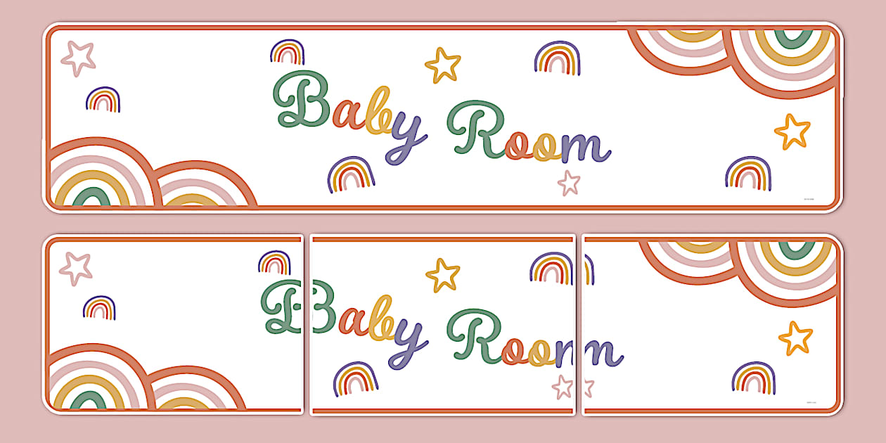 Muted Rainbow Themed Baby Room Display Banner (Teacher-Made)