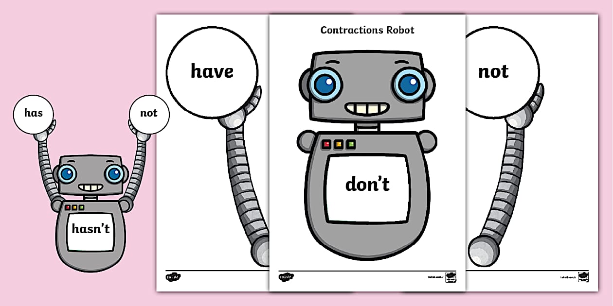 Contractions Robot (teacher made) - Twinkl