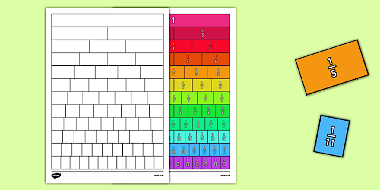 Editable Fractions Wall Cut and Stick Worksheet - Twinkl