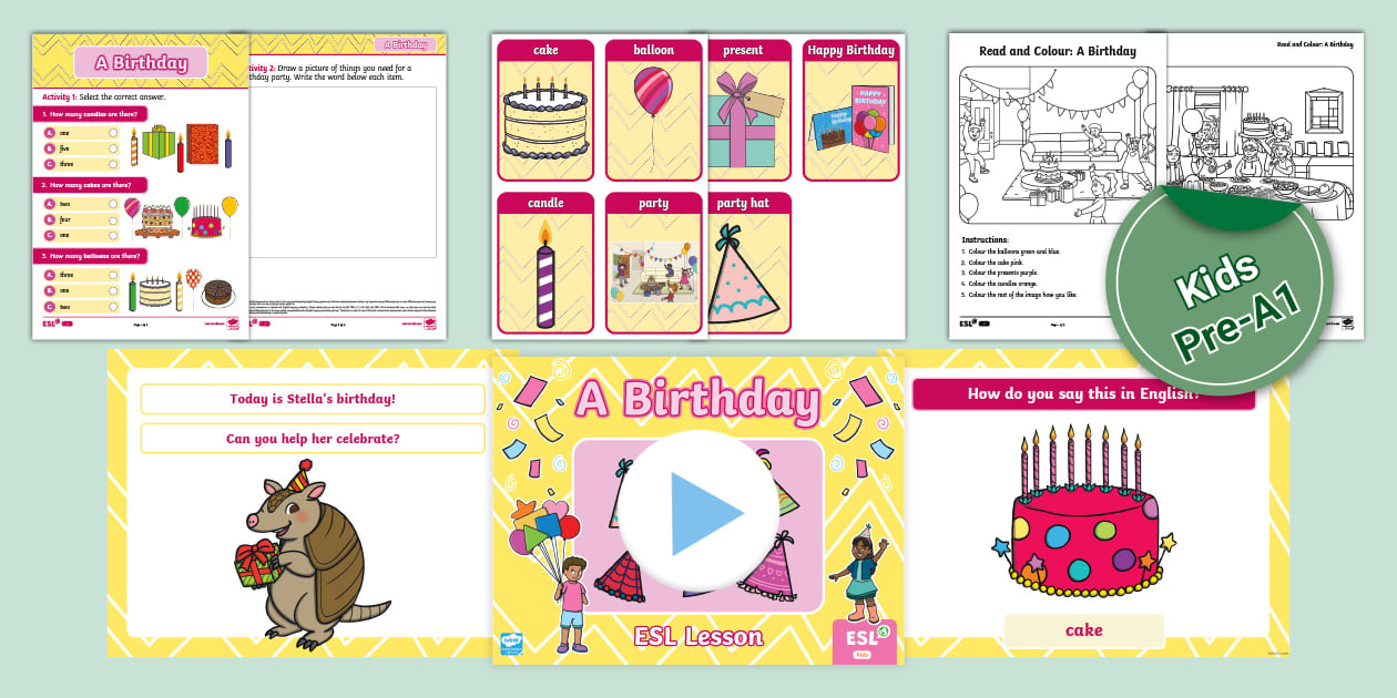 ESL A Birthday Lesson Plan {Kids} (Lehrer gemacht) - Twinkl