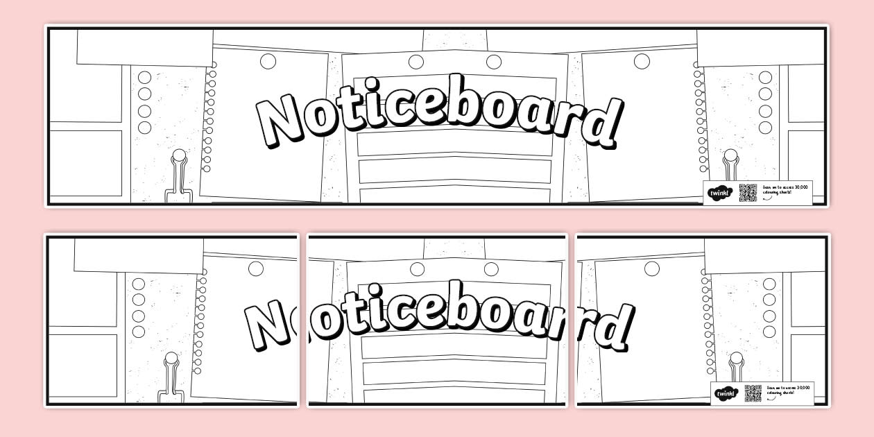 Noticeboard Colouring Display Banner (teacher made) - Twinkl