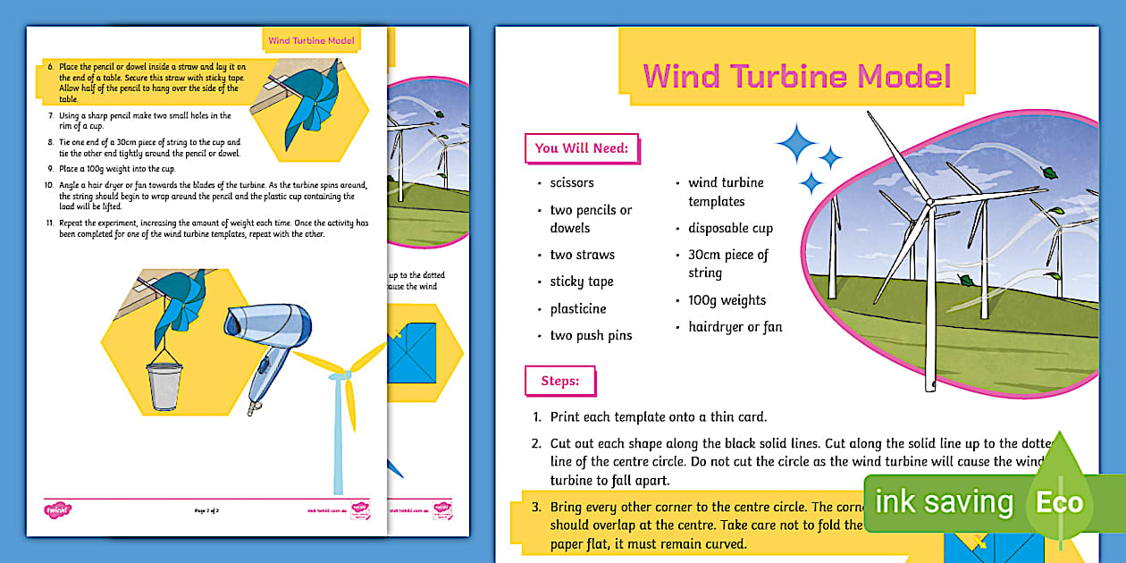 Wind Turbine Activity (teacher made) - Twinkl