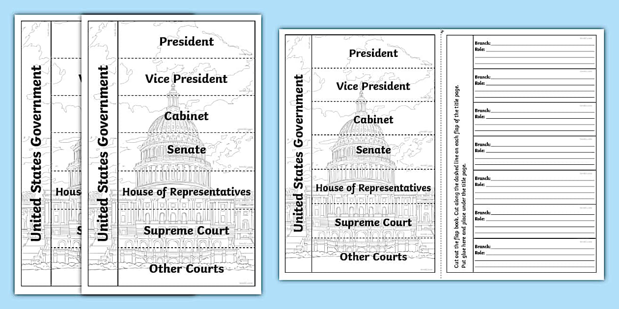 Sixth Grade United States Government Flap Book