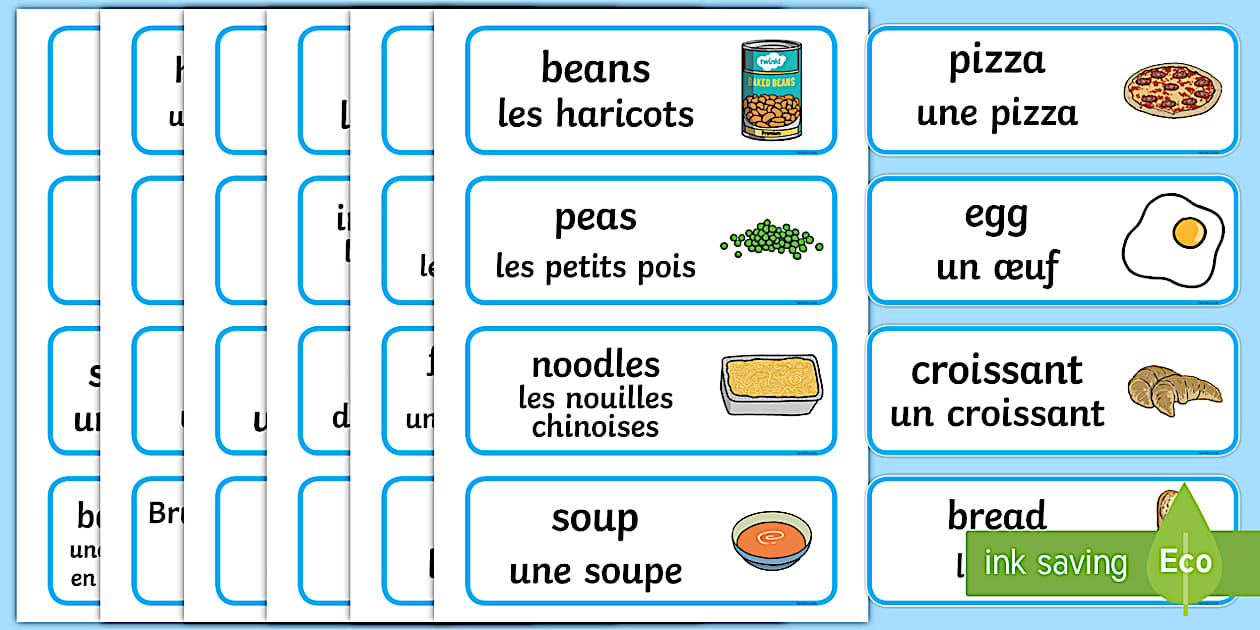 French Food Vocabulary Word Cards | Twinkl (teacher made)