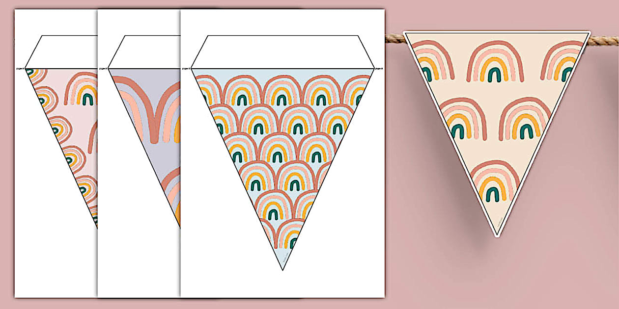 Baneri Bach Lliwiau Ysgafn yr Enfys (teacher made) - Twinkl