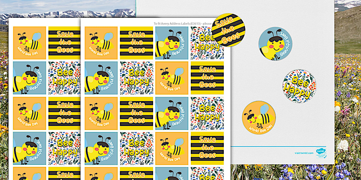 World Bee Day - Printable Decorative Stickers (teacher made)