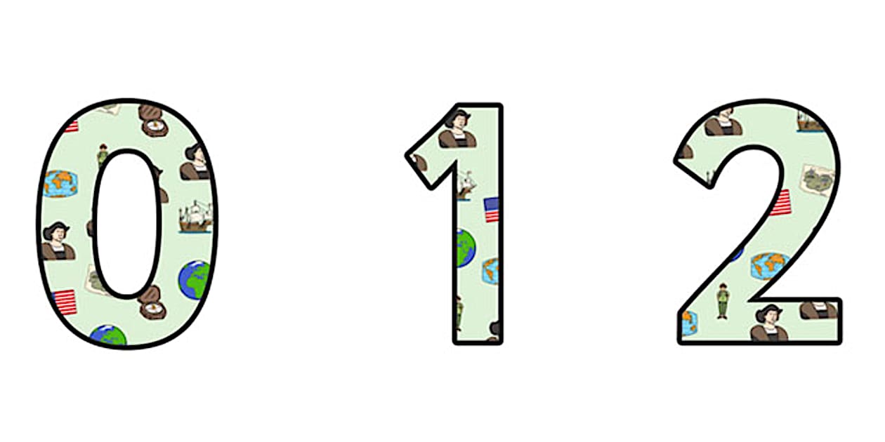 Christopher Columbus Themed A4 Display Numbers - Twinkl