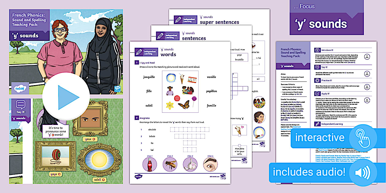 👉 French Phonics: Sound and Spelling Pack: 'y' Sounds