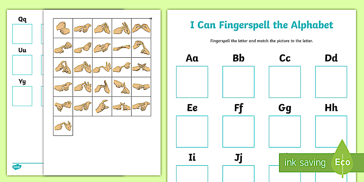 I Can Fingerspell the Alphabet Worksheets (teacher made)