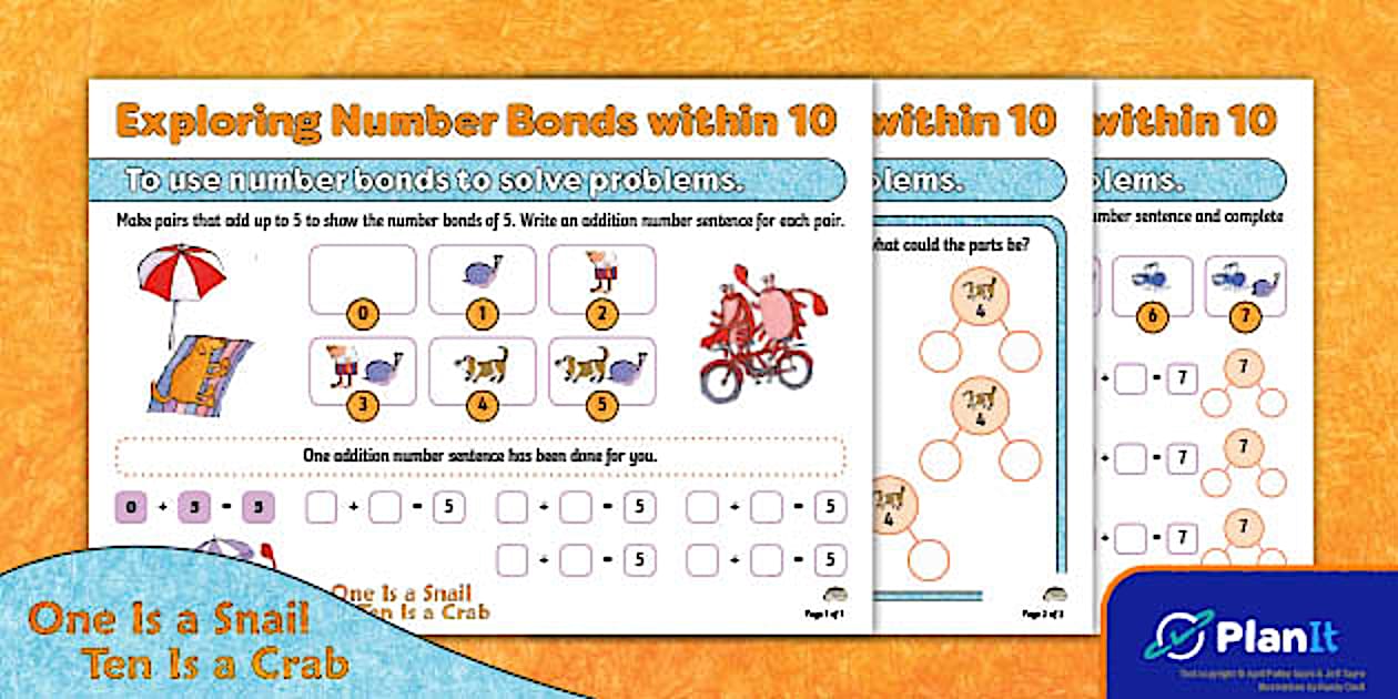 👉 Exploring Number Bonds within 10 Differentiated Maths Worksheets