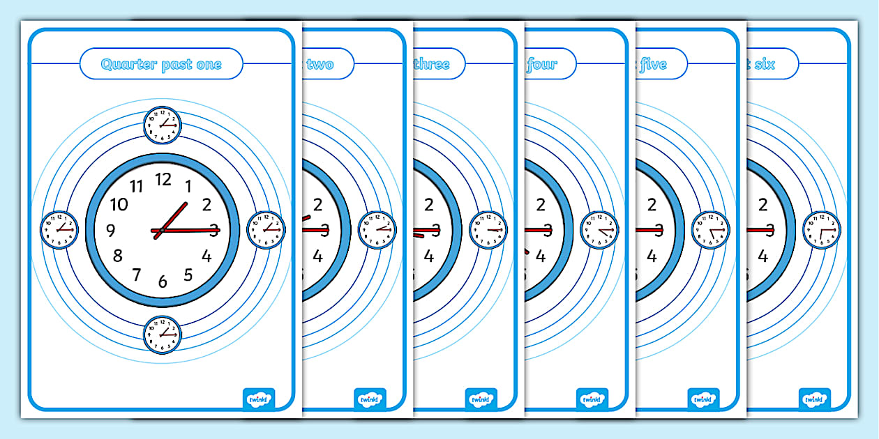 Editable Analogue Clocks - Quarter Past (professor feito)