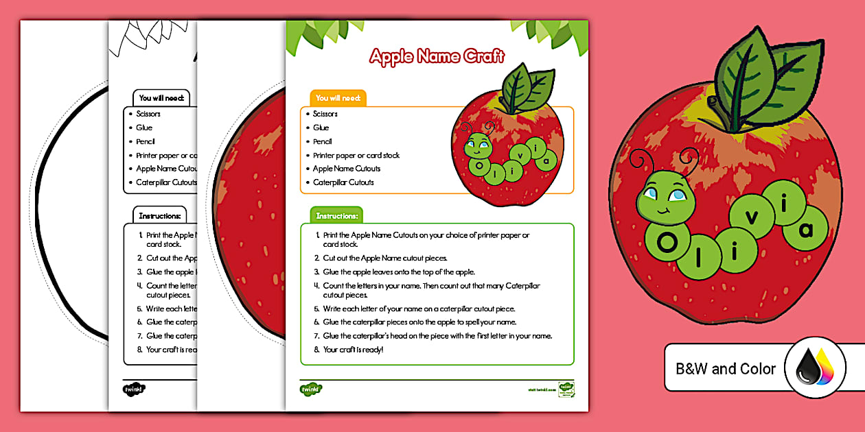 Preschool Apple Craft | Resource | Twinkl USA - Twinkl