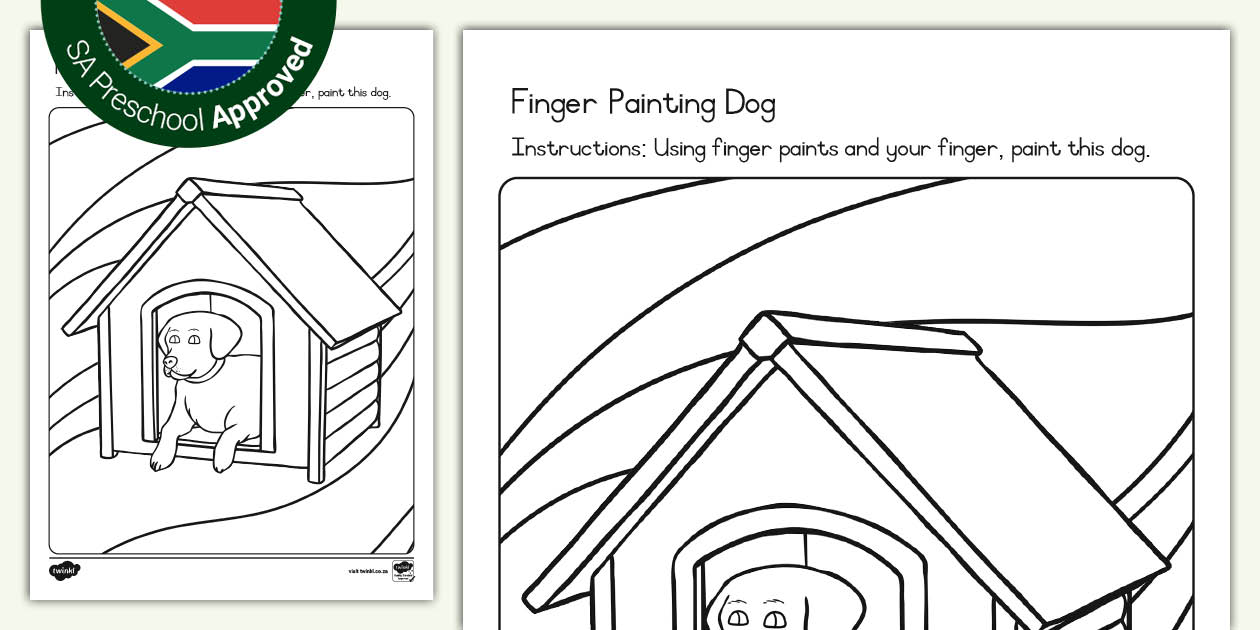 Preschool Creative Arts - Finger Painting - Dog - Twinkl