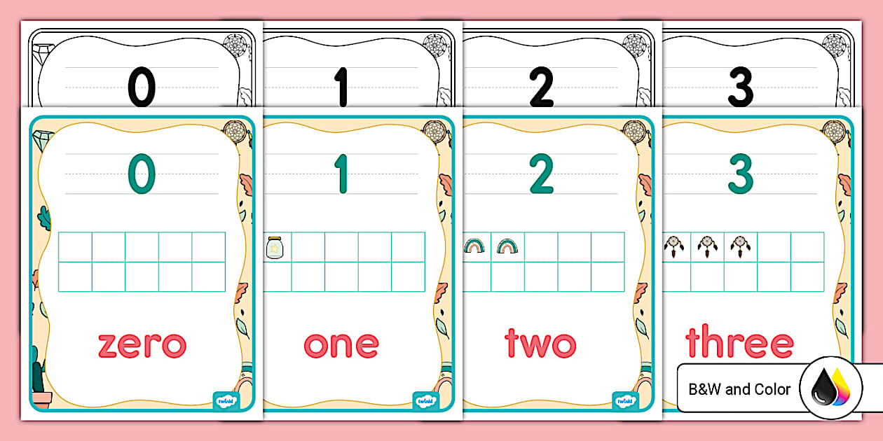 Boho Theme Numbers 0-20 Posters (Teacher-Made) - Twinkl