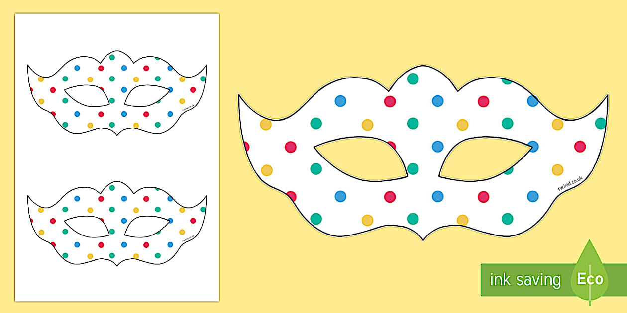 Spotty Themed Party Masks (teacher made) - Twinkl
