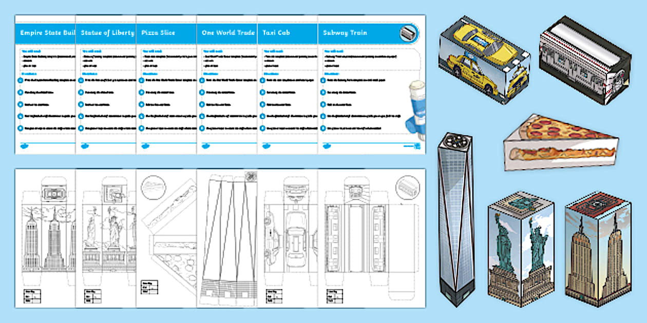 3D Paper Craft | New York City Landmarks Activity