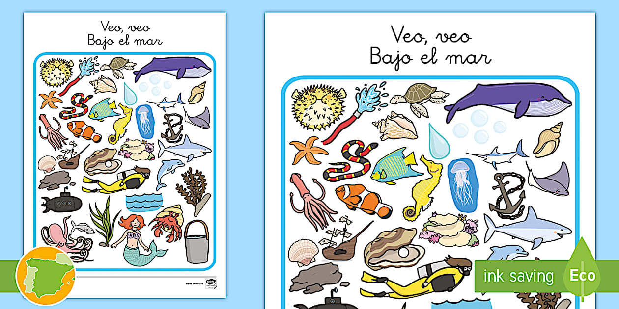 Ficha de actividad: Veo, veo - Bajo el Mar (teacher made)