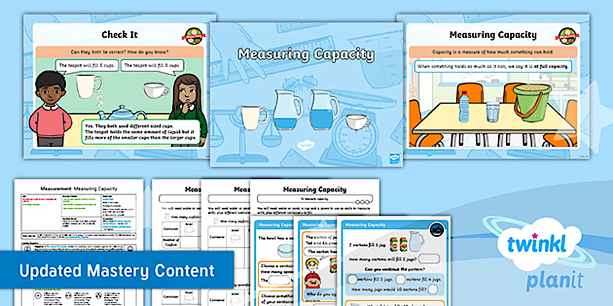 Year 1 Capacity and Volume PlanIt Maths Lesson 2 - Twinkl