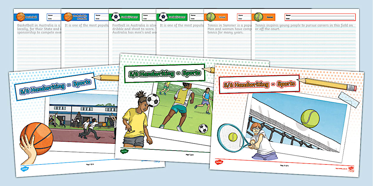5/6 Handwriting Sports Pack (teacher made) - Twinkl