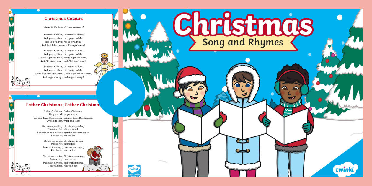Christmas Songs and Rhymes Lyrics PowerPoint (Teacher-Made)