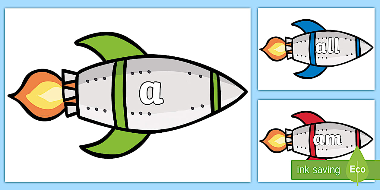 Foundation Stage 2 Keywords on Rockets - Twinkl