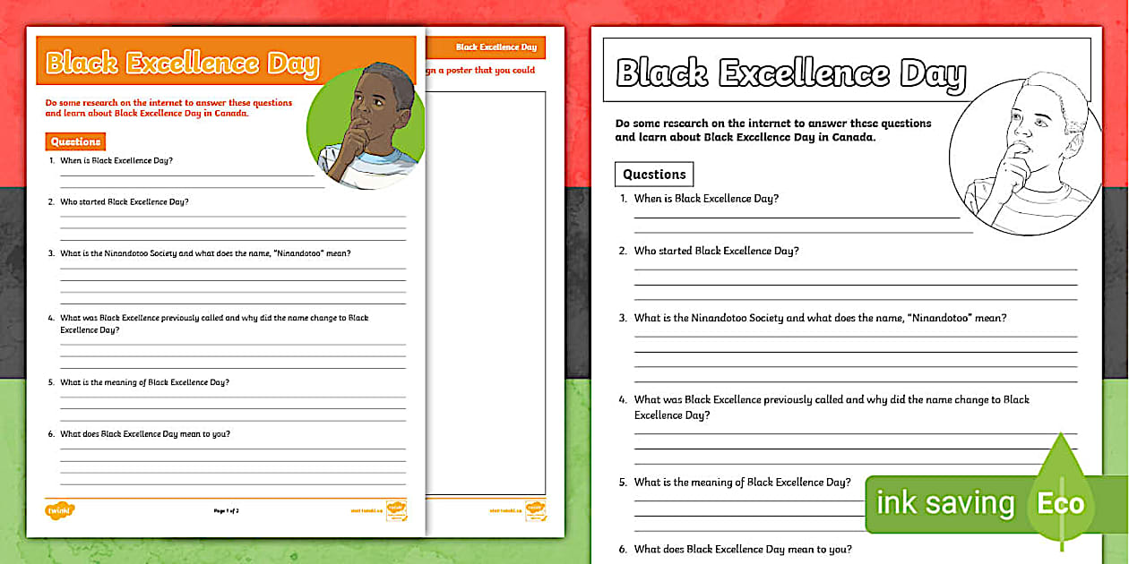 Black Excellence Day Research and Poster Design Activity