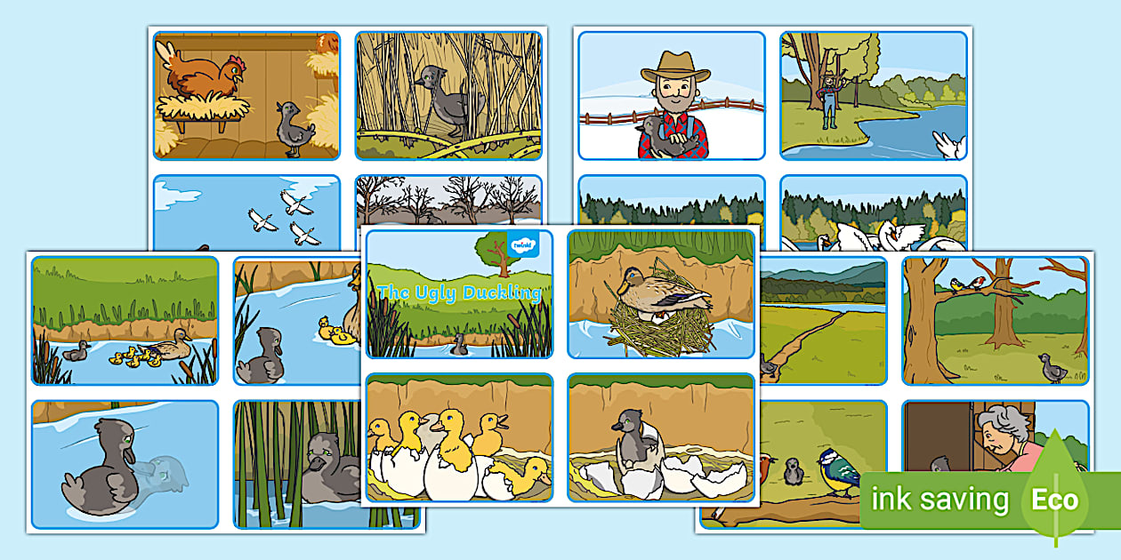 The Ugly Duckling Story Sequencing (4 per A4) (teacher made)