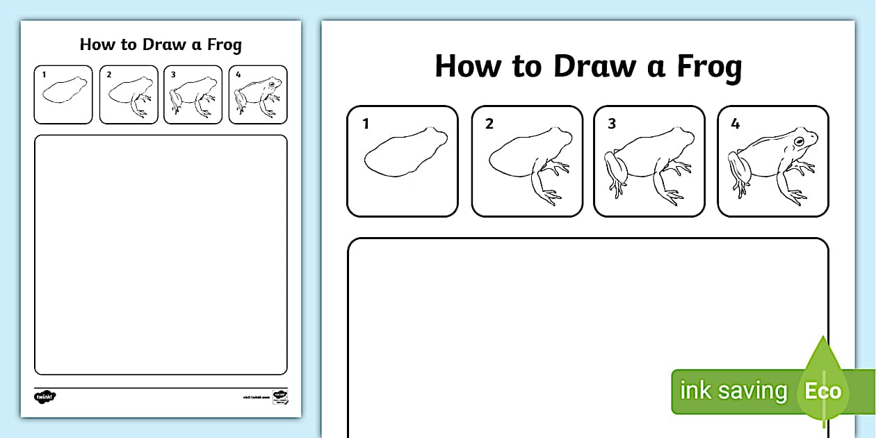 How to Draw a Frog In Four Steps | Twinkl | Drawing | KS1