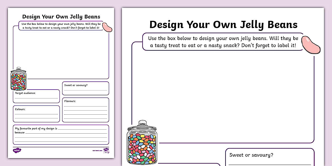 Design Your Own Jelly Beans Worksheet - Twinkl