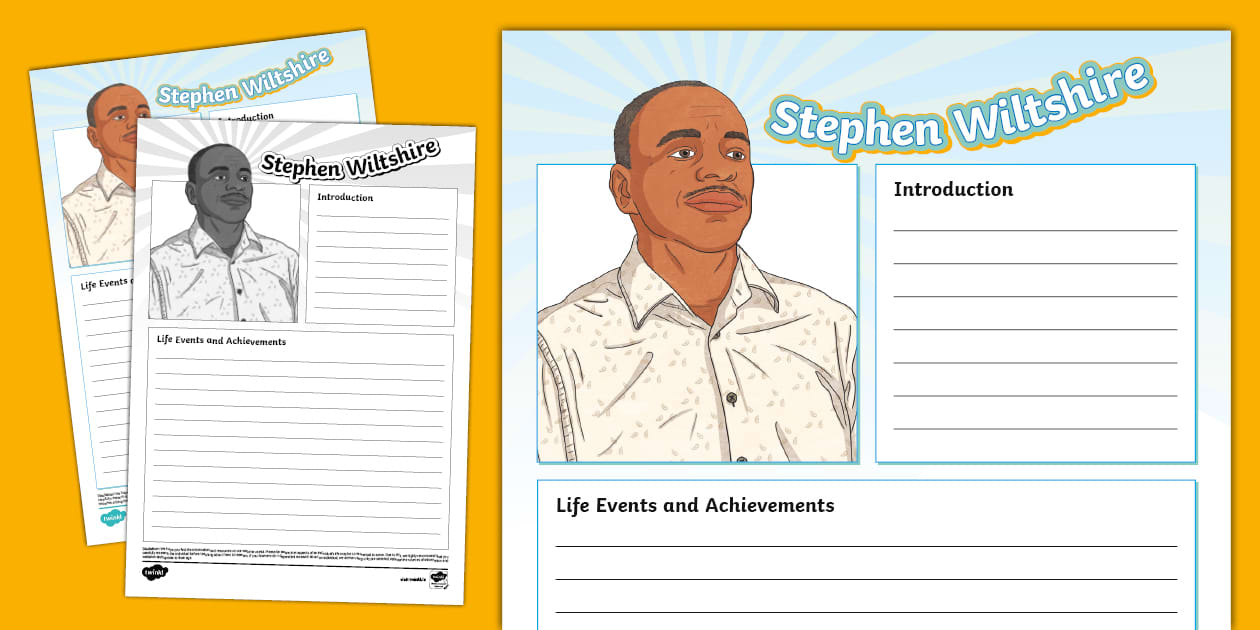 Stephen Wiltshire Biography Template (teacher made) - Twinkl