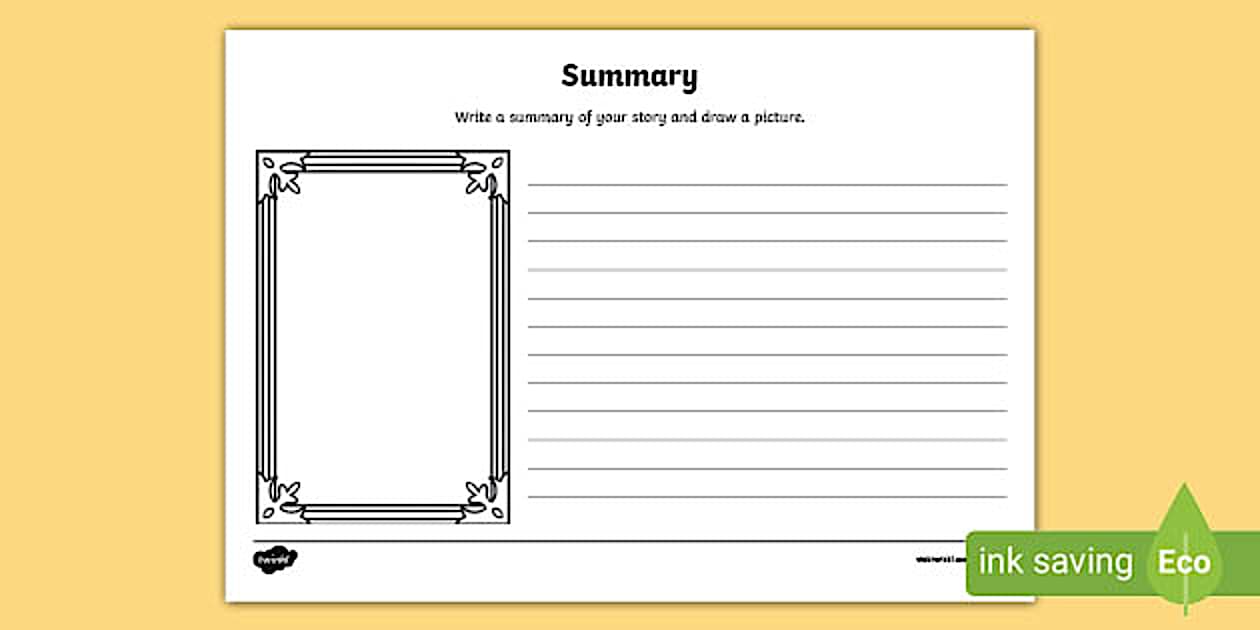 Editable Summary Comprehension Worksheet - Twinkl