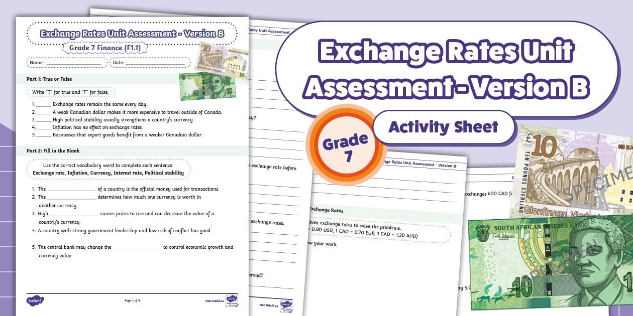 Exchange Rates Unit Assessment - Version B