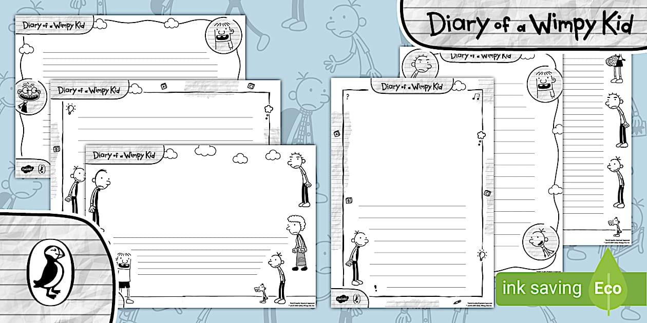 FREE! - Diary of a Wimpy Kid: Page Borders (teacher made)