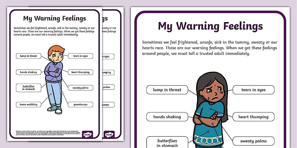 My Body My Rules - My Warning Feelings Poster (teacher made)