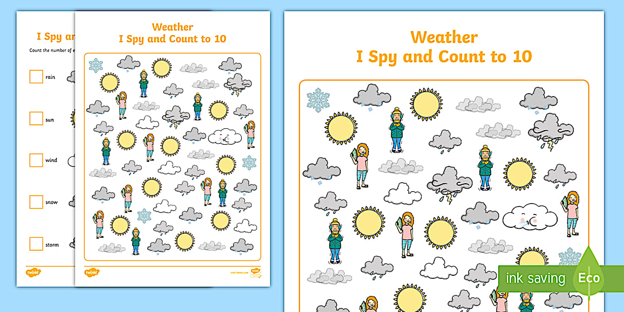 Weather I Spy and Count Activity to 10 (teacher made)