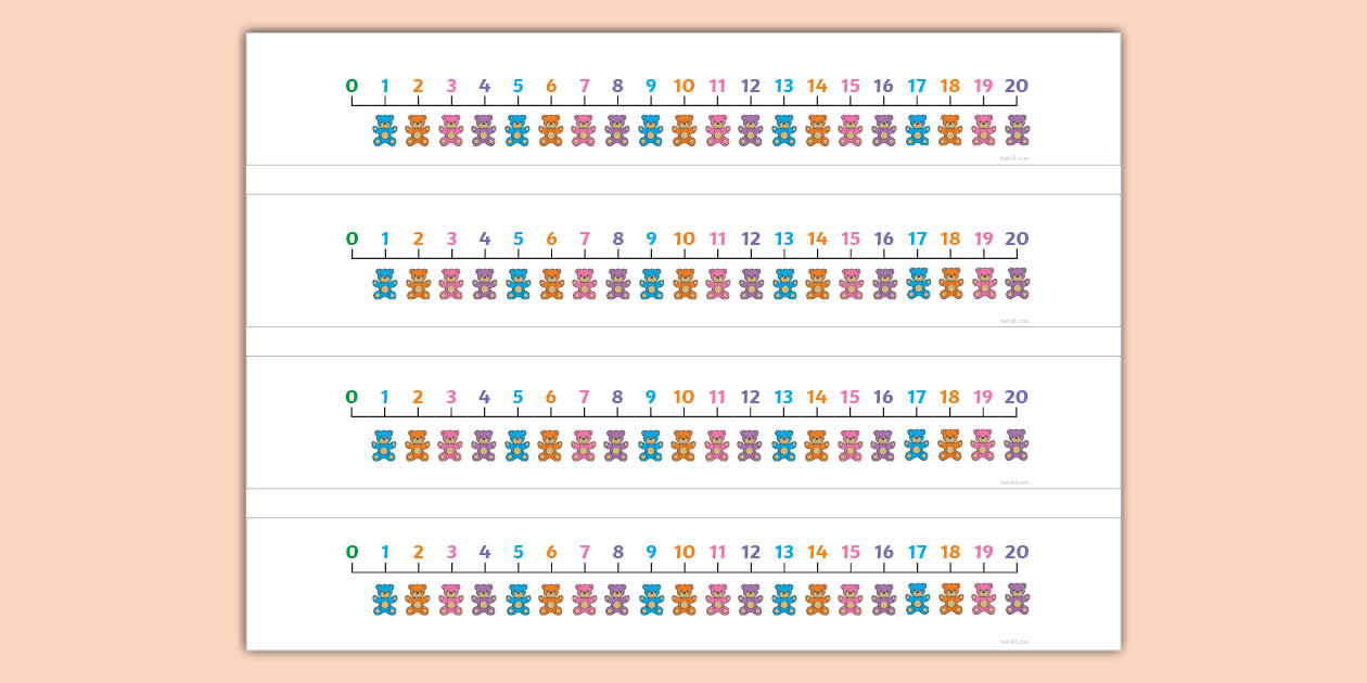 Teddy Bear Number Line to 20 (teacher made) - Twinkl