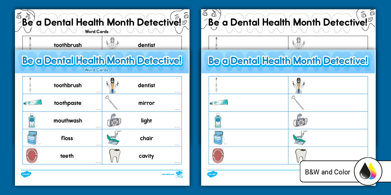 Dental Health Month Read and Write the Room Activity