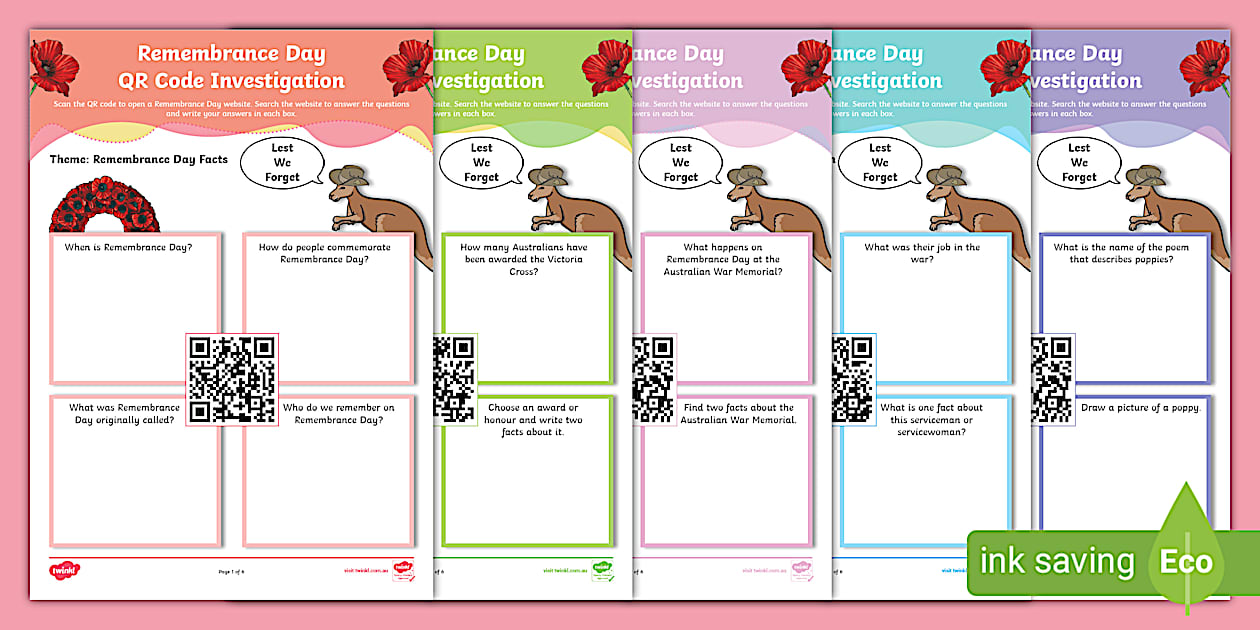Remembrance Day QR Codes (professor feito) - Twinkl