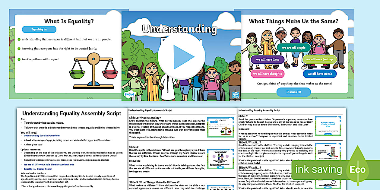 Equality and Fairness Assembly Pack - Primary Resources